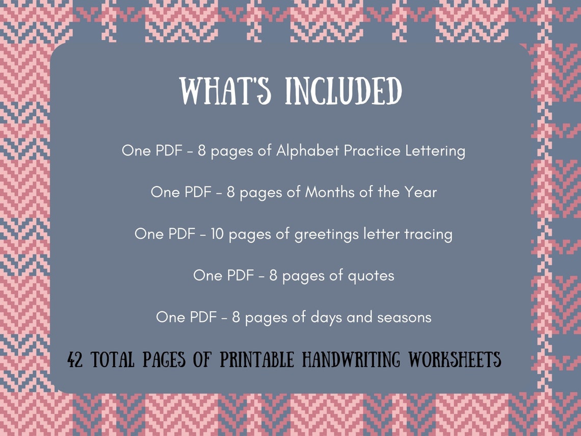 Handwriting Practice Bundle Printable Handwriting Worksheets Including ...