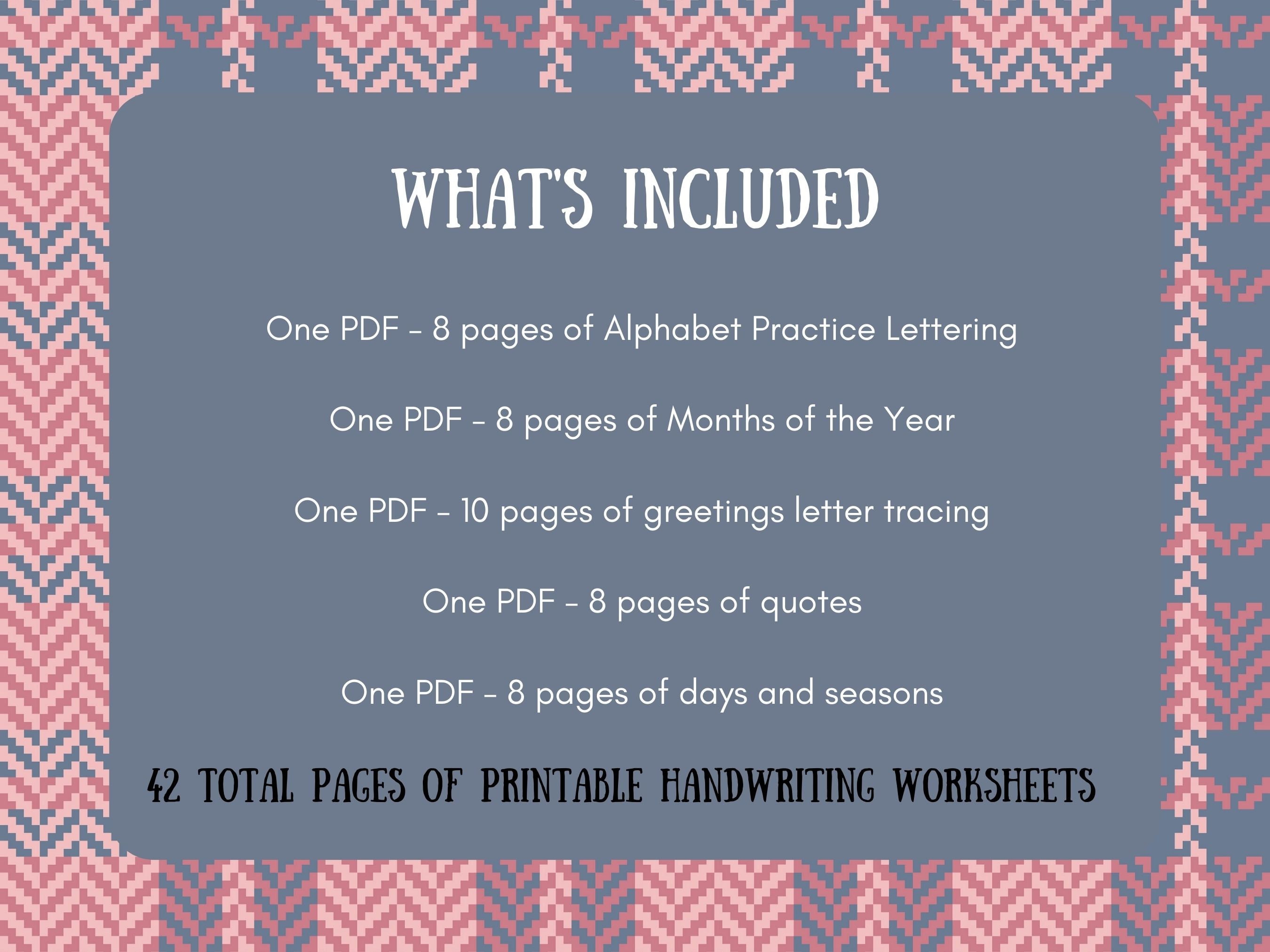 Handwriting Practice Bundle Printable Handwriting Worksheets Including ...