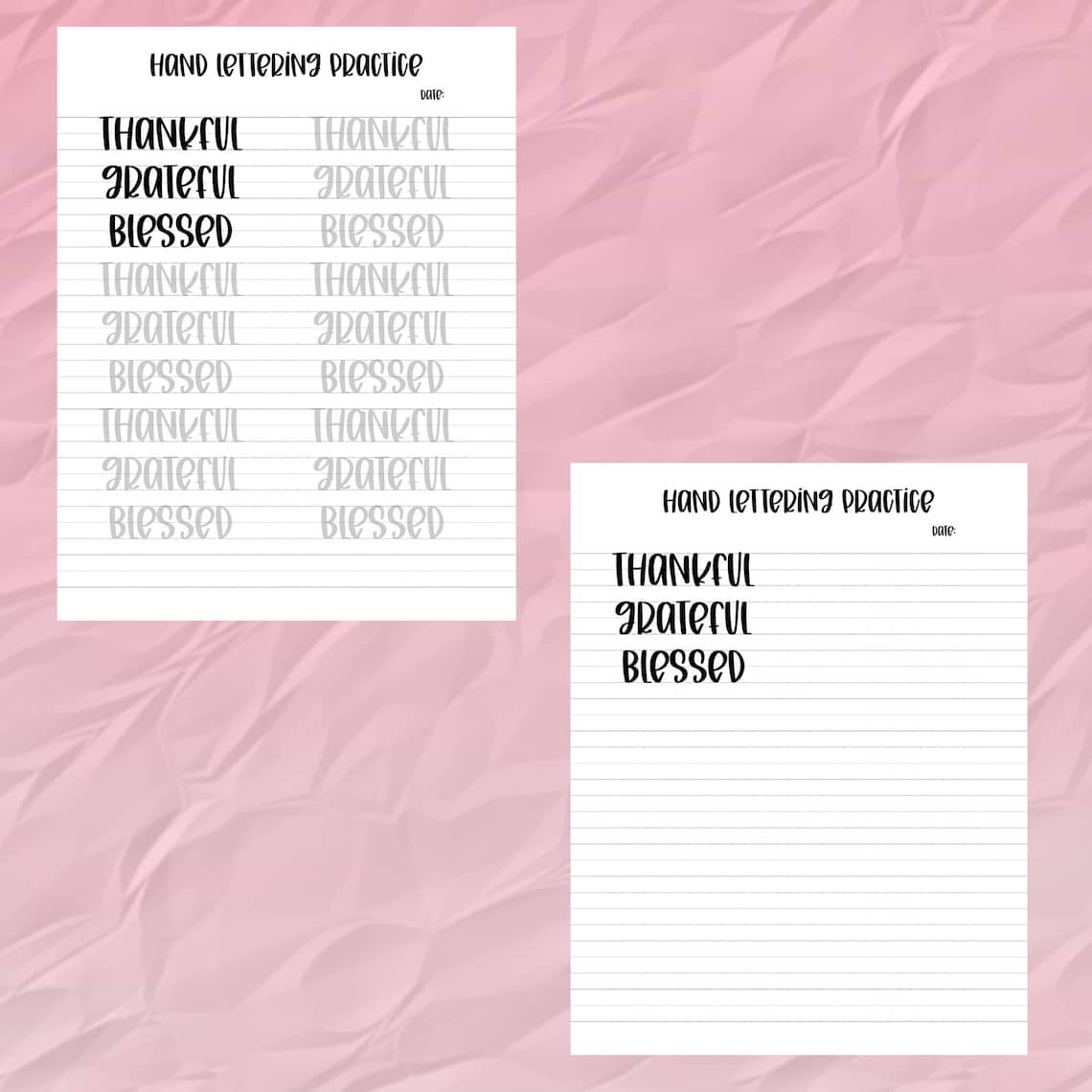 Hand Lettering Worksheets - Quirky Lettering Quotes - PDF File Digital ...