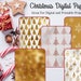 Christmas Digital Paper Gold and Pink; 10 Christmas Patterns in PNG and ...