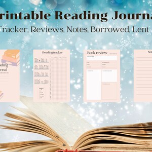 Reading Journal and Log, Printable Book Reading Journal, Book Reviews ...