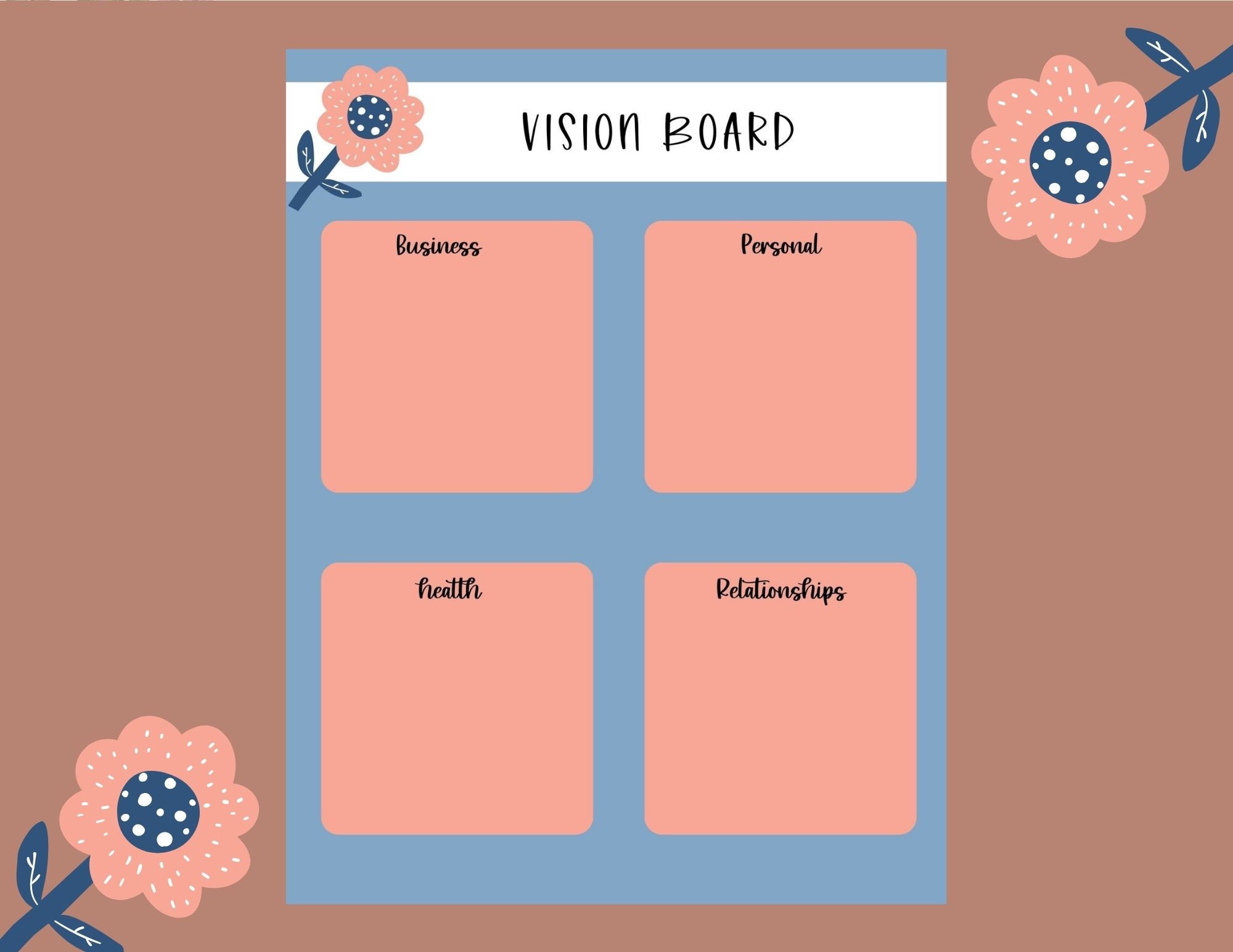 Vision Boards Template; Vision Board Printable; Vision Board; Goal ...