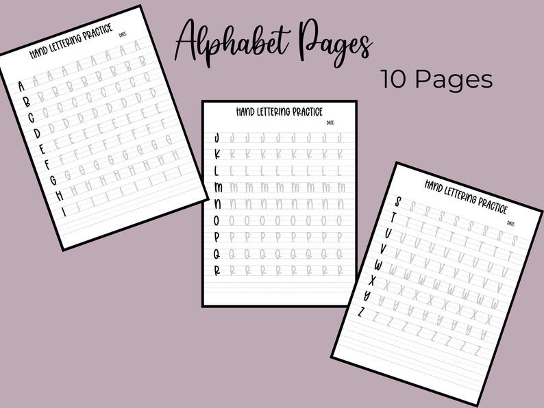 Hand Lettering Worksheets Practice Lettering 30 Pages Immediate ...