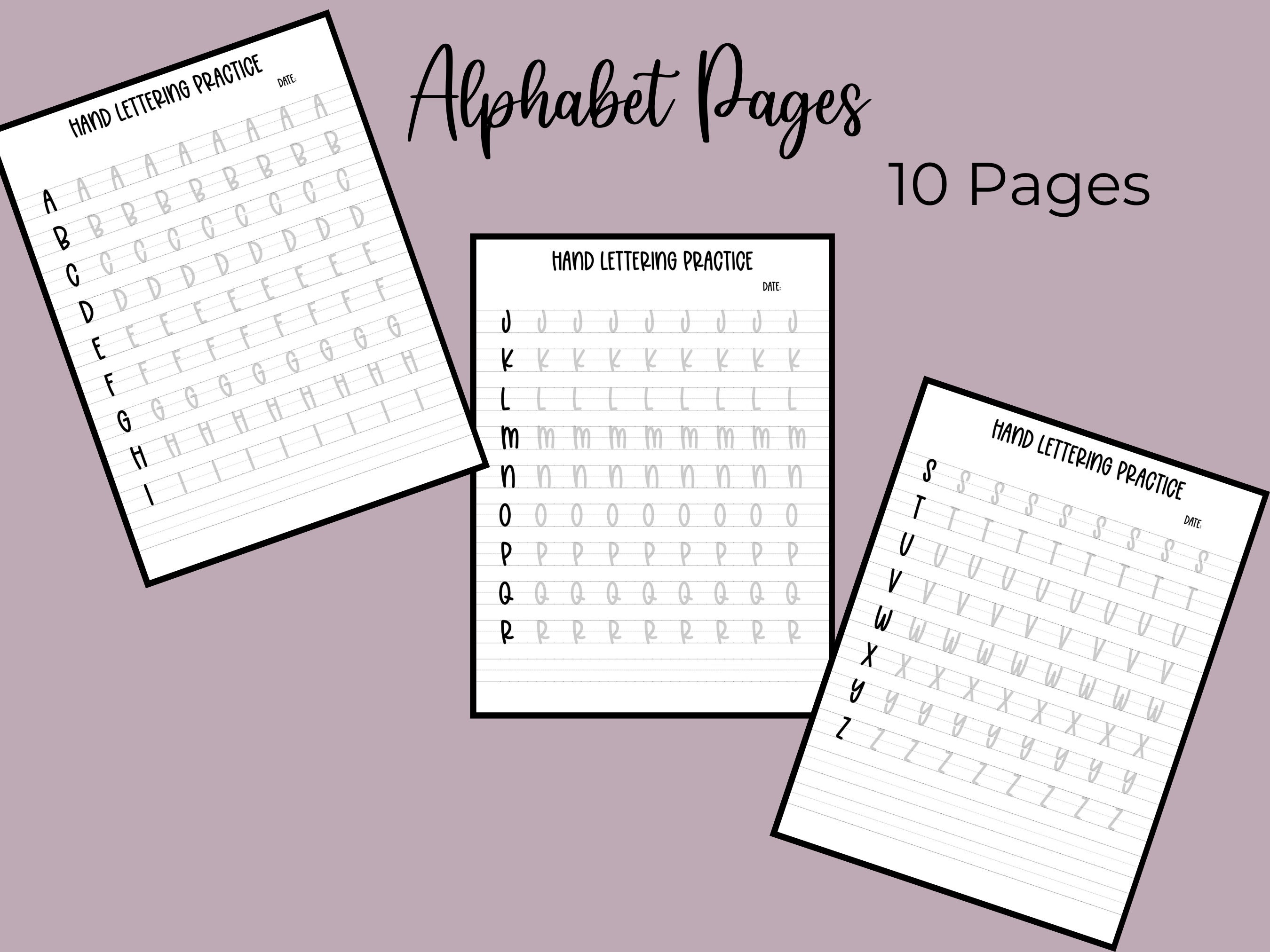 Hand Lettering Worksheets Practice Lettering 30 Pages Immediate ...