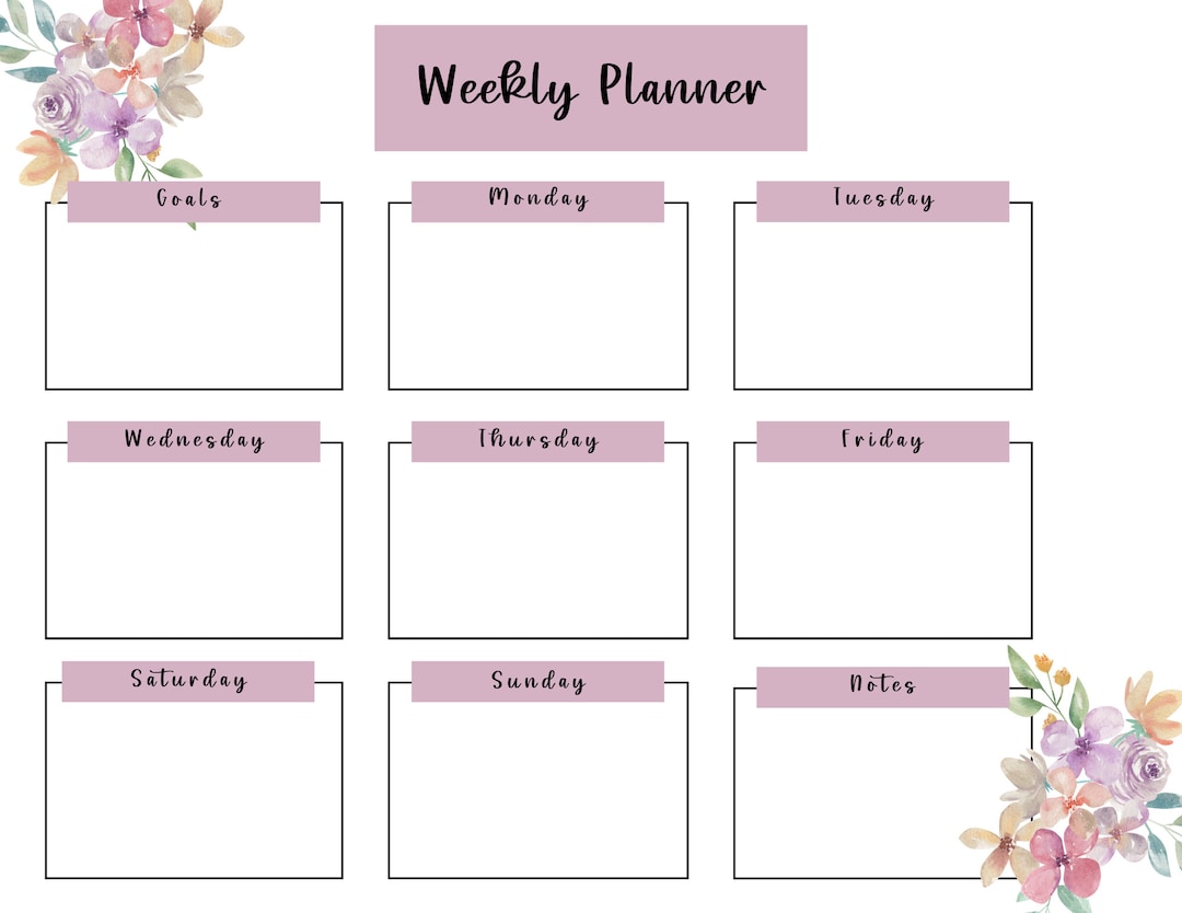 Printable Planner Daily Weekly Monthly Yearly, Download Printable ...