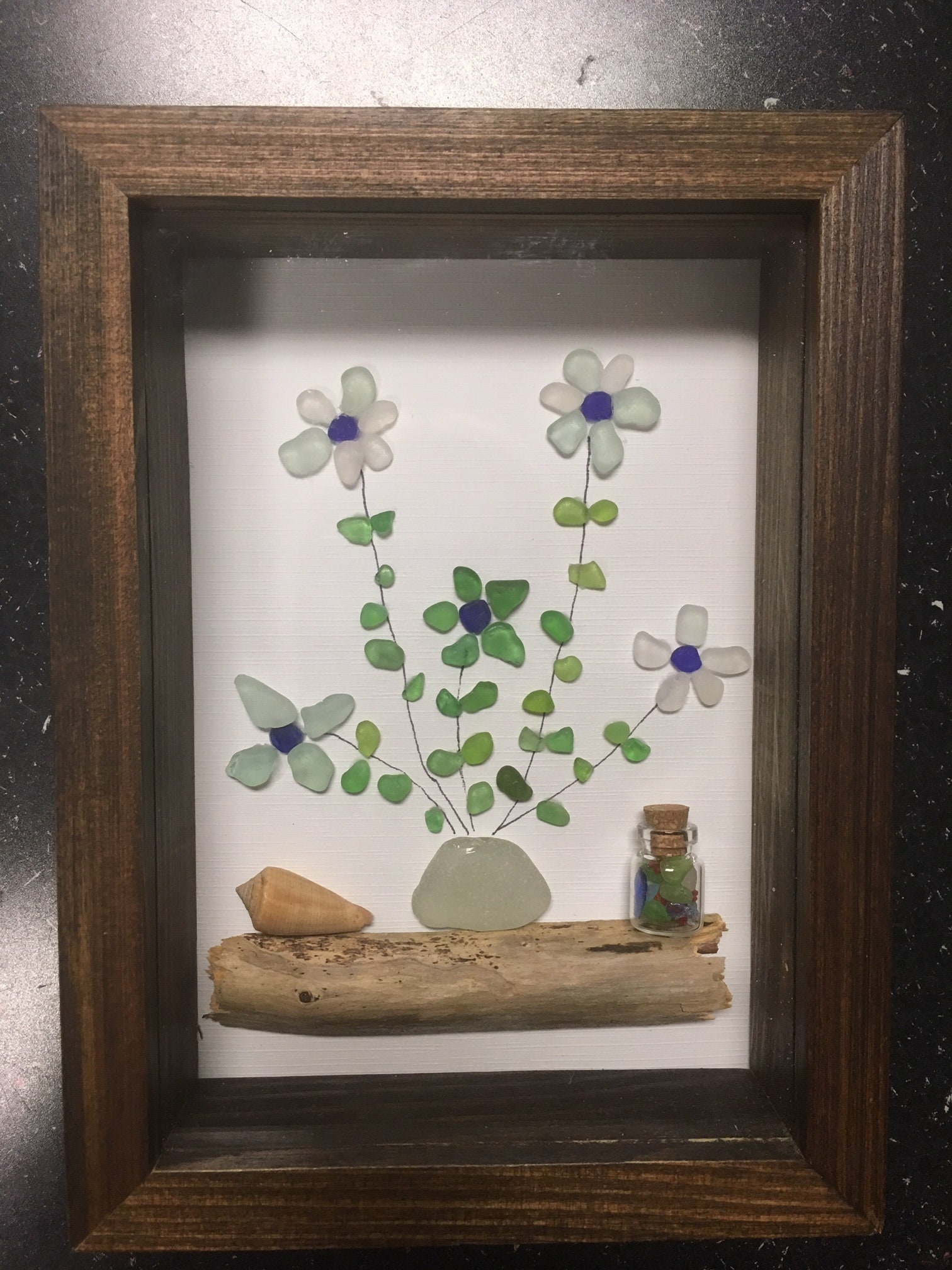 Sea Glass Art Sea Glass Floral Arrangement Flowers Sea Etsy