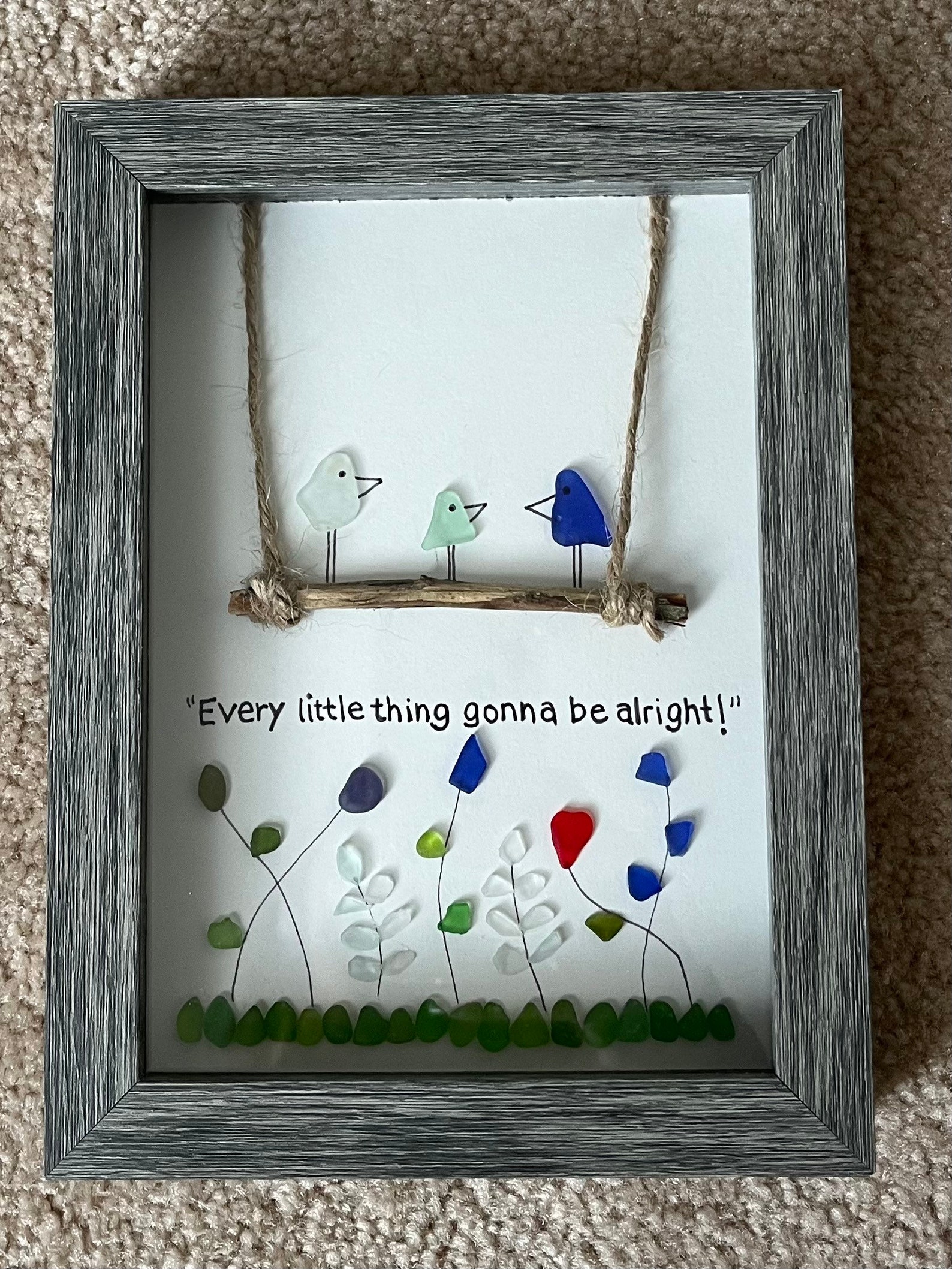 Sea Glass Birds Sea Glass Birds On A Swing Sea Glass Art Etsy