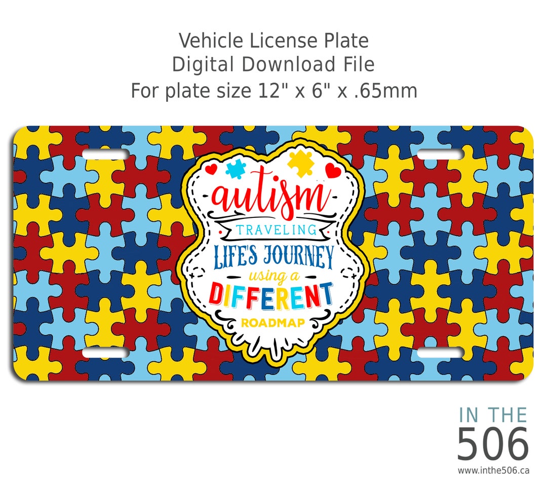 Autism Awareness | Sublimation License Plate Digital File - Etsy