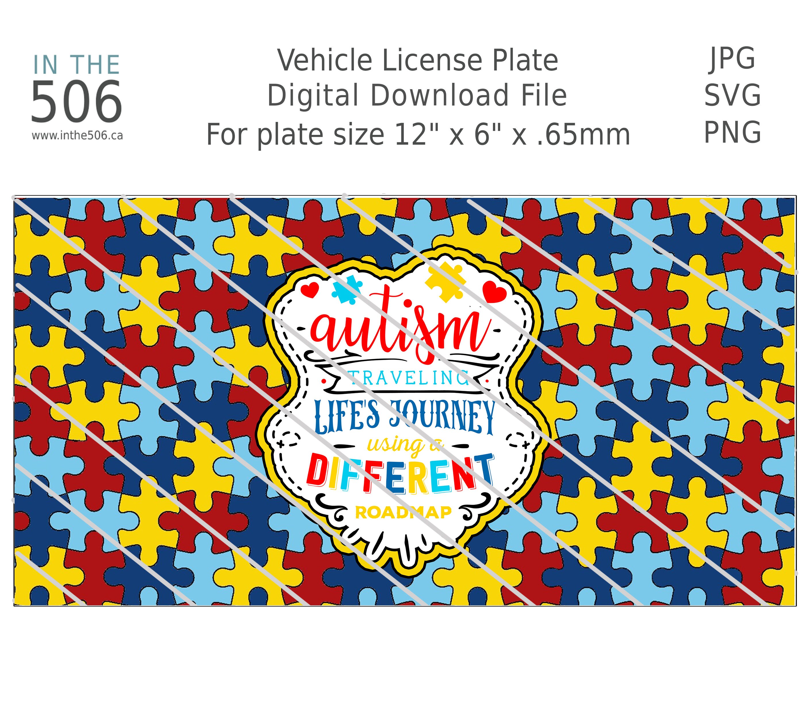 Autism Awareness | Sublimation License Plate Digital File - Etsy