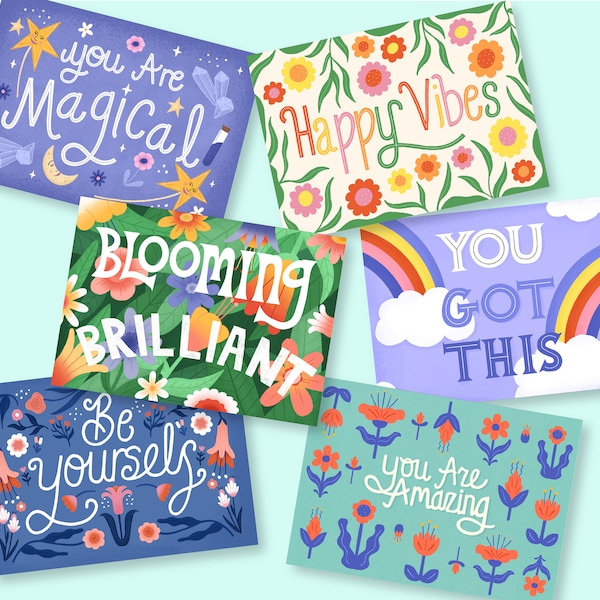 Motivational Postcards - Etsy UK