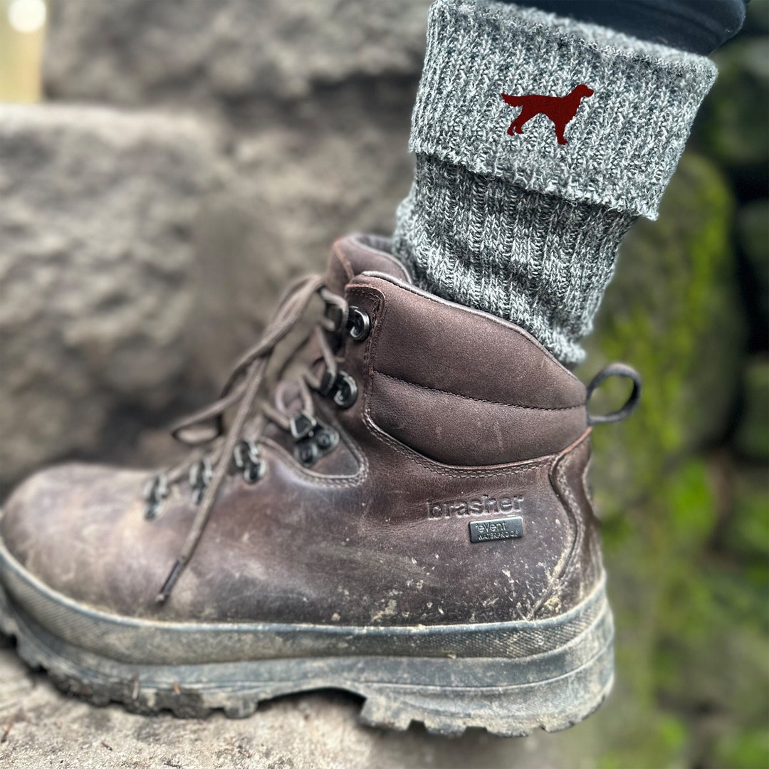 Irish Red Setter (TWO PAIRS) Gift Men's Wool Blend Boot Socks With ...