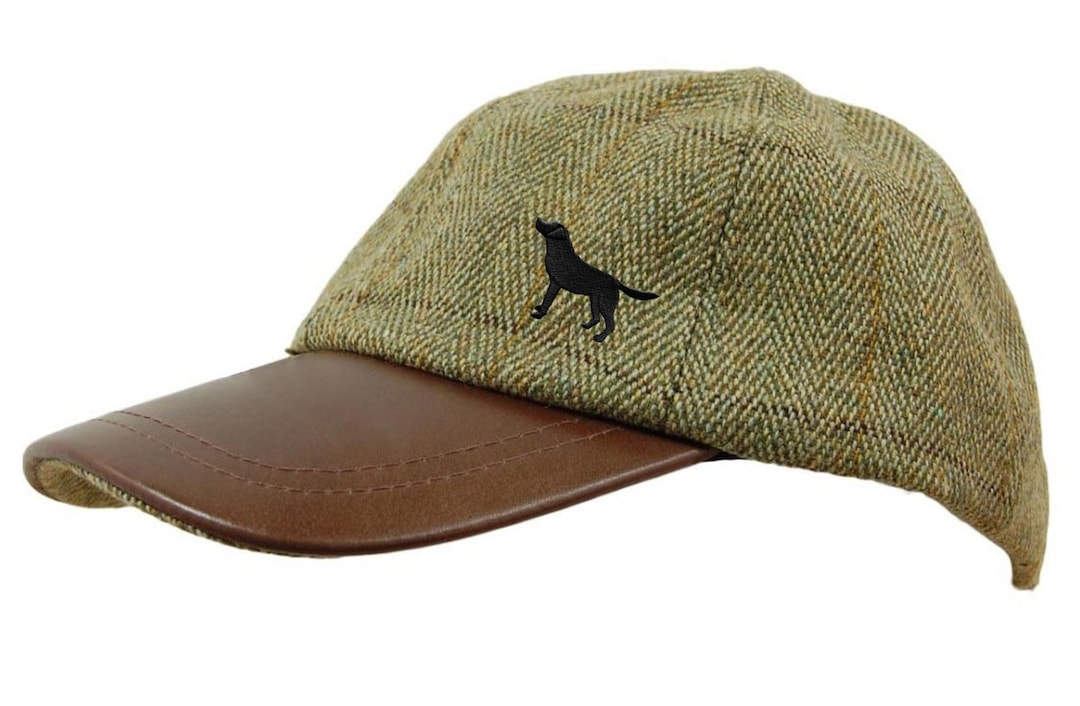 Black Lab Labrador Owner Gift Clothing Gifts. Tweed Leather Skip Cap ...