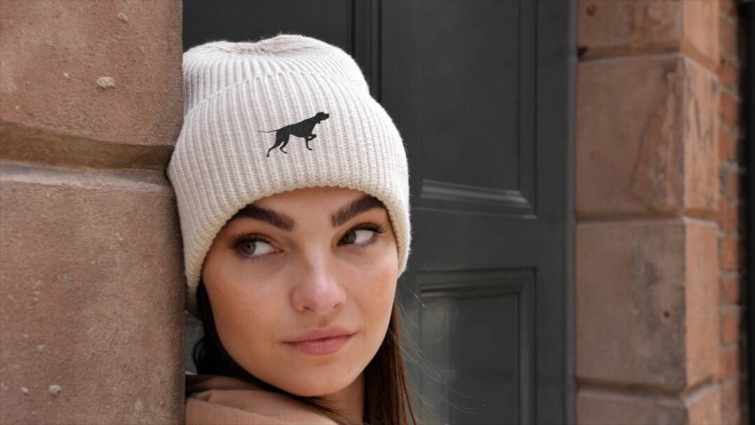 English Pointer Owner Clothing Gifts. Oversized Cuffed Beanie Ski Hat ...