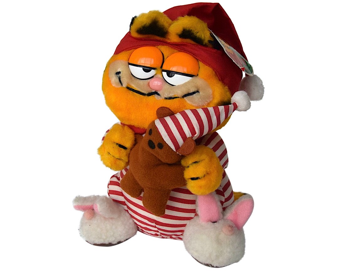 VTG 1978-1981 x-mas Garfield & Teddy Bear Stuffed Cuddly Animal Plush ...