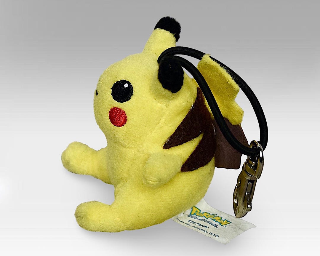 VTG 1998 "pikachu" Keychain Pluche Toy / Pendent - Pokémon Collectible ...