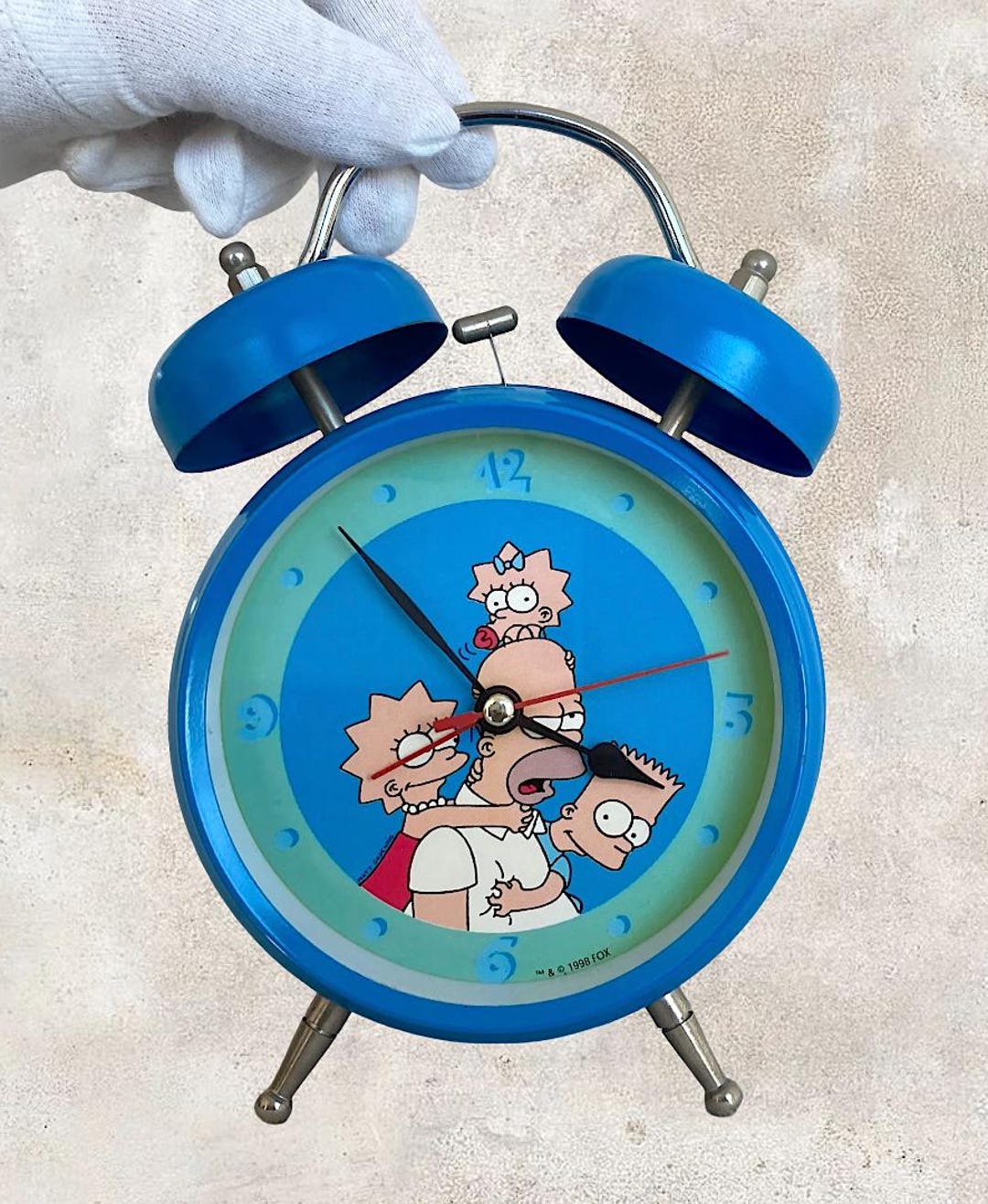 VTG 1998 "the Simpsons" Blue Metal Alarm Clock - Pop Culture ...
