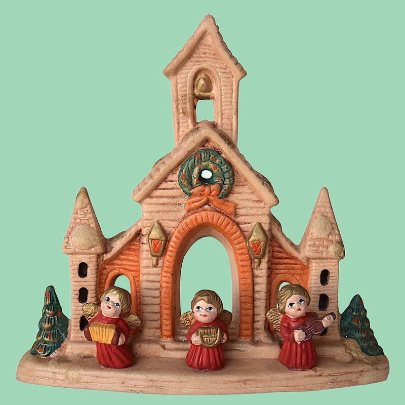 Lighted Ceramic Church - Etsy