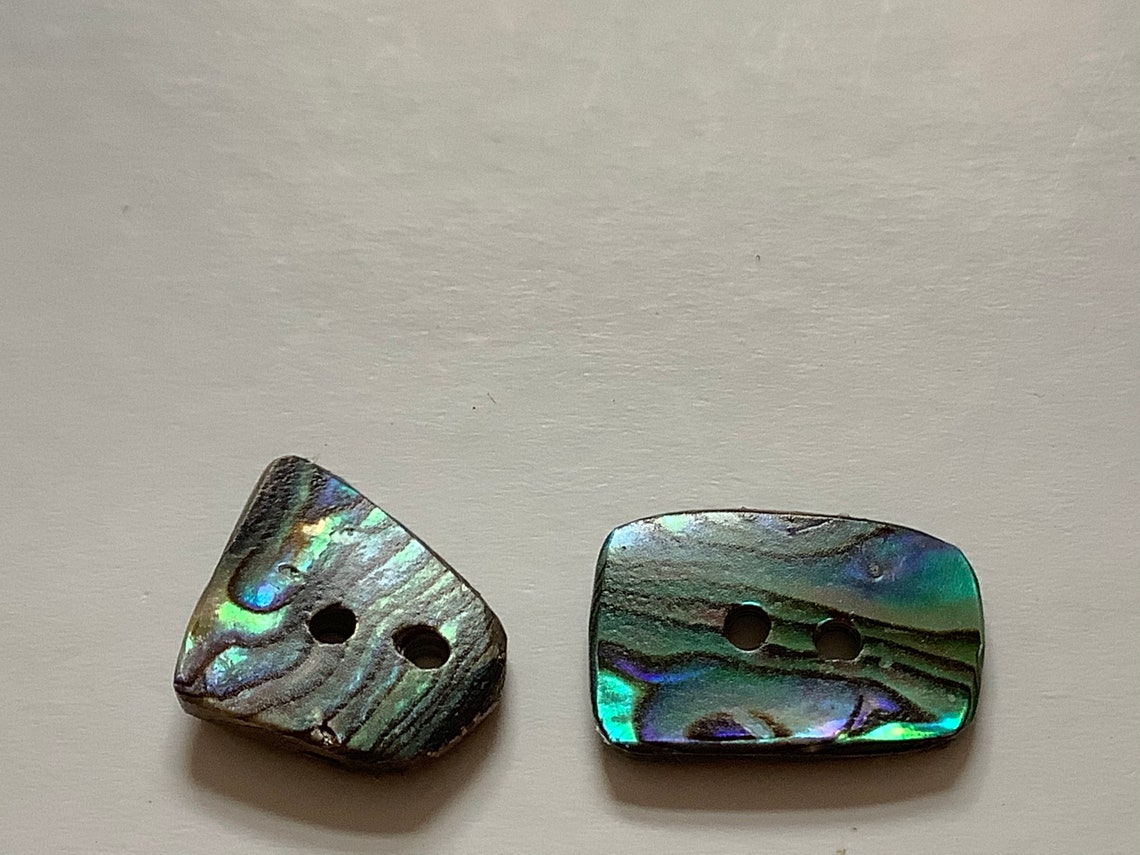 A Set of Two Abalone Shell Handmade Buttons - Etsy UK