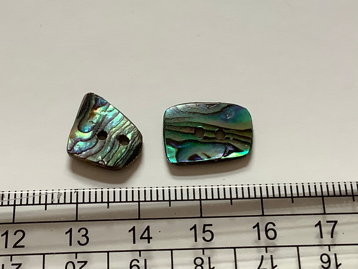 A Set of Two Abalone Shell Handmade Buttons - Etsy UK