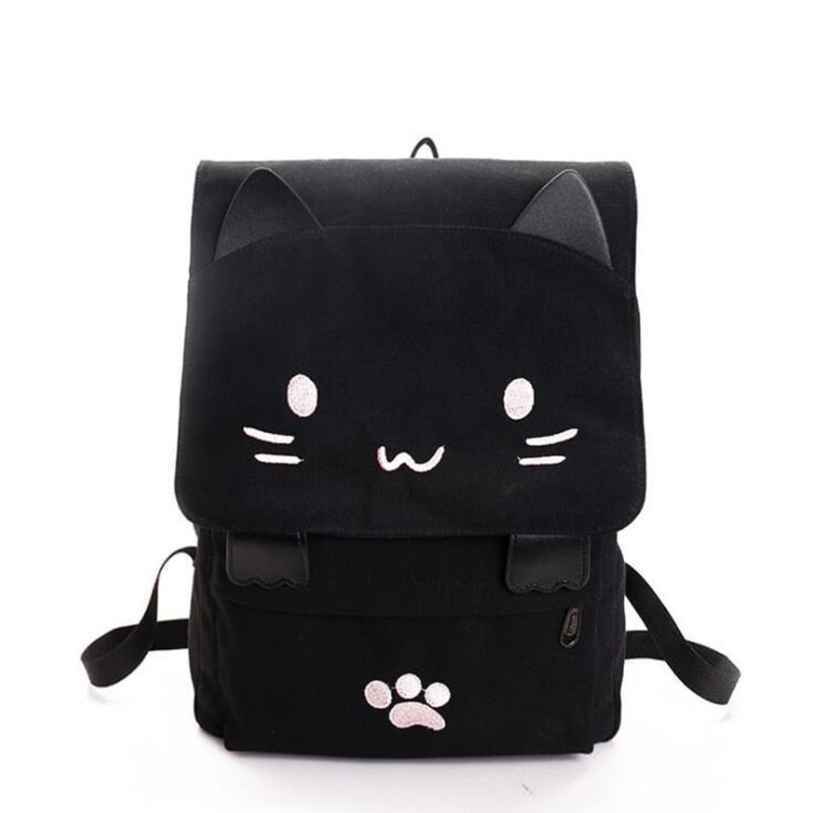 Cute Cat Canvas School Backpack - Etsy