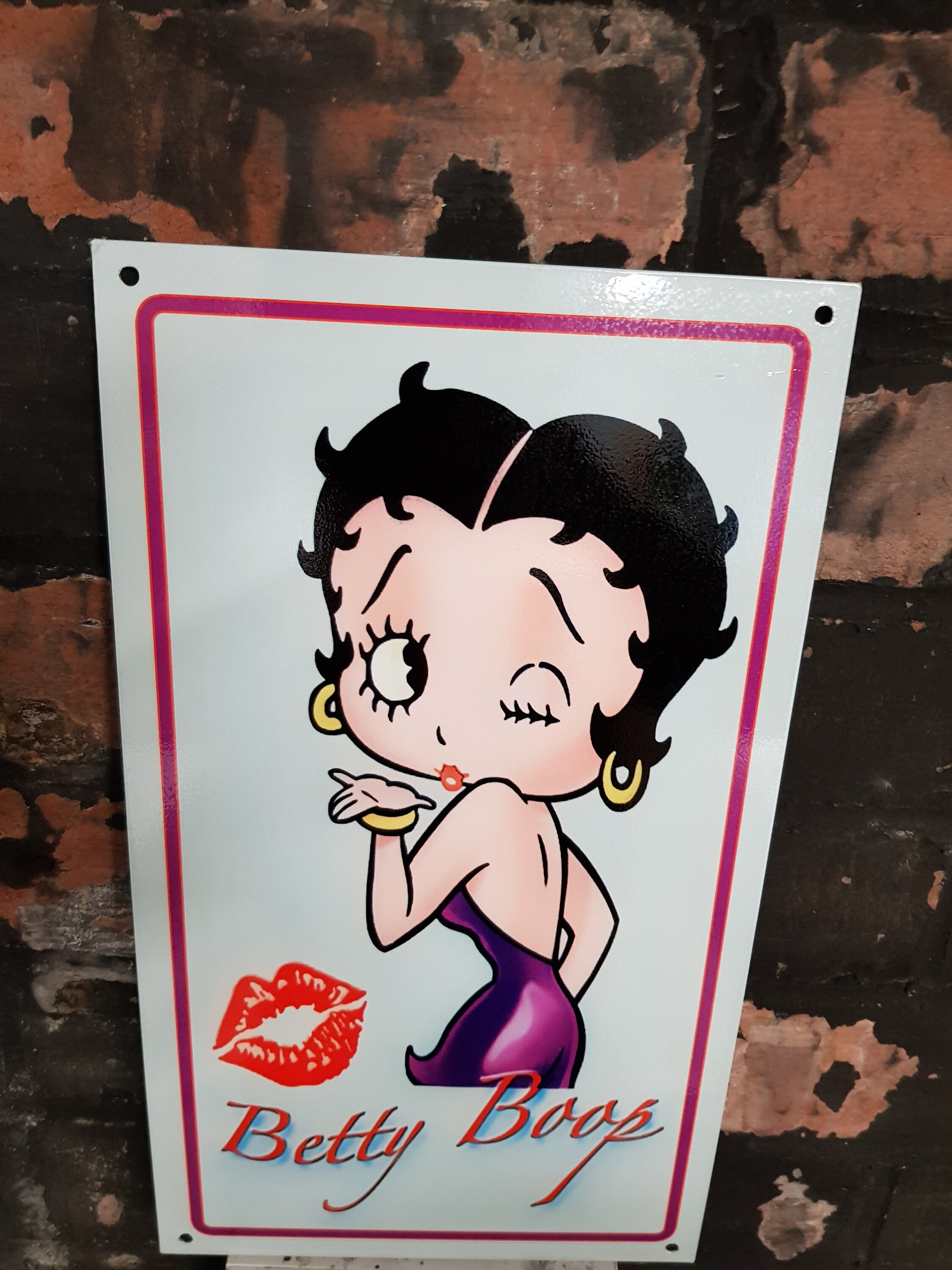 Betty Boop Metal Sign With Pre Drilled Holes. - Etsy