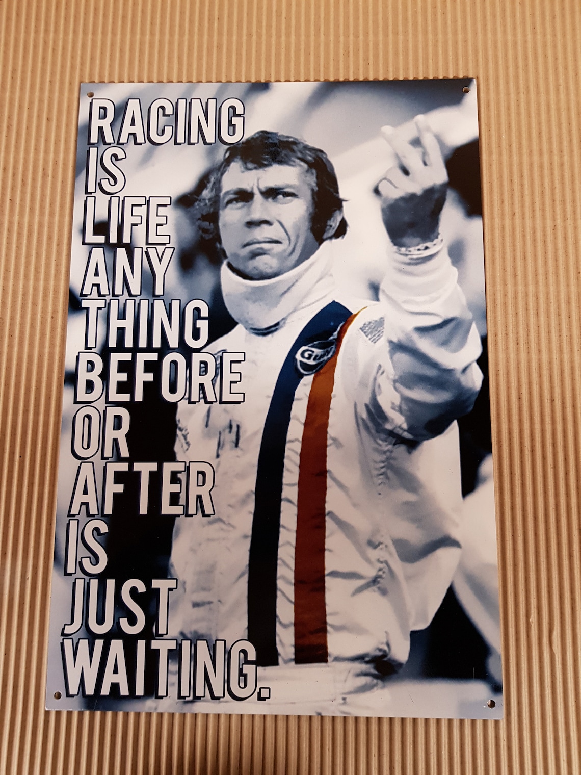 Steve Mcqueen Racing is Life, Metal Sign With Pre Drilled Holes. - Etsy