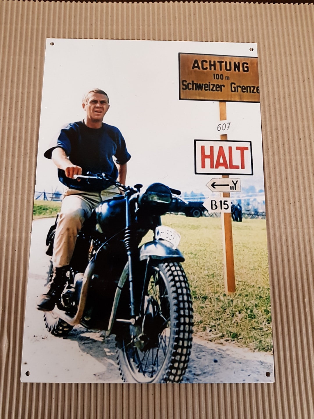 Steve Mcqueen- Halt, Metal Sign With Pre Drilled Holes. - Etsy
