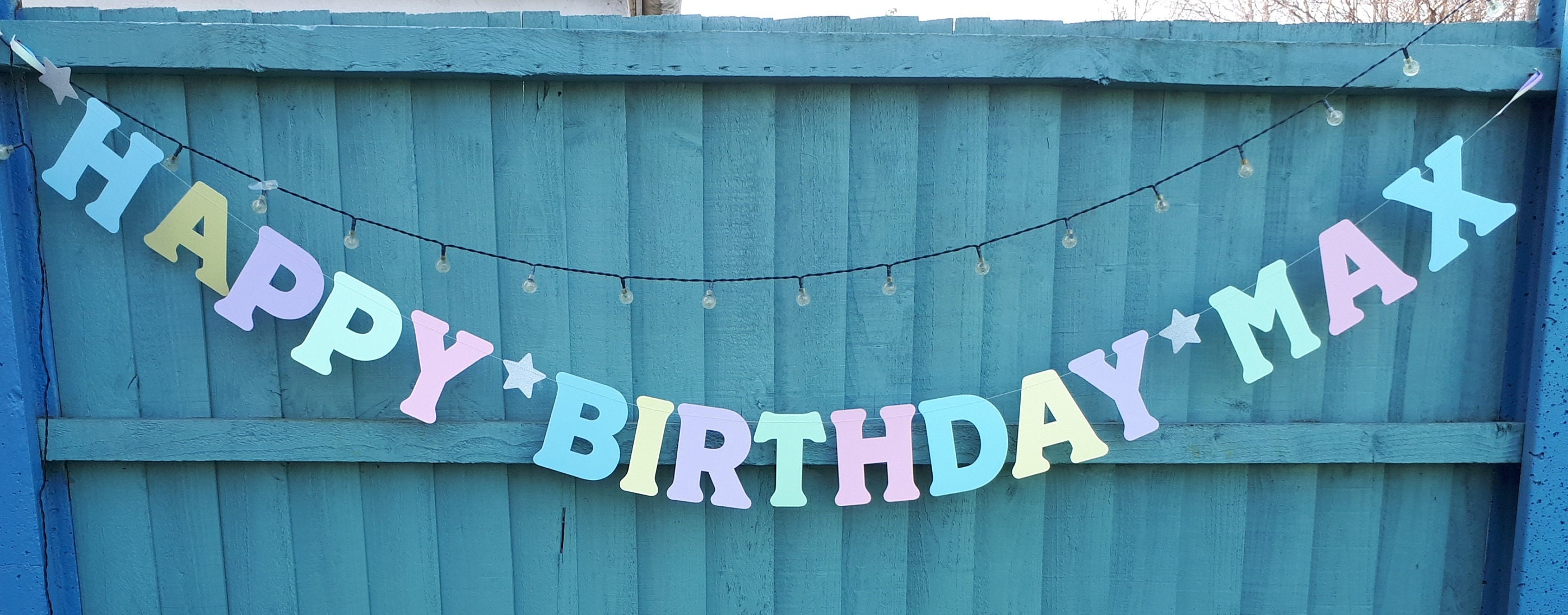 Personalised Birthday Banner Pastel Rainbow | Etsy