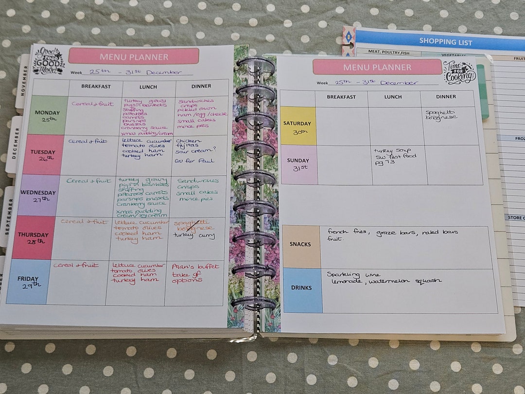 Printable Happy Planner Compatible Menu Planner (fits Classic Happy ...