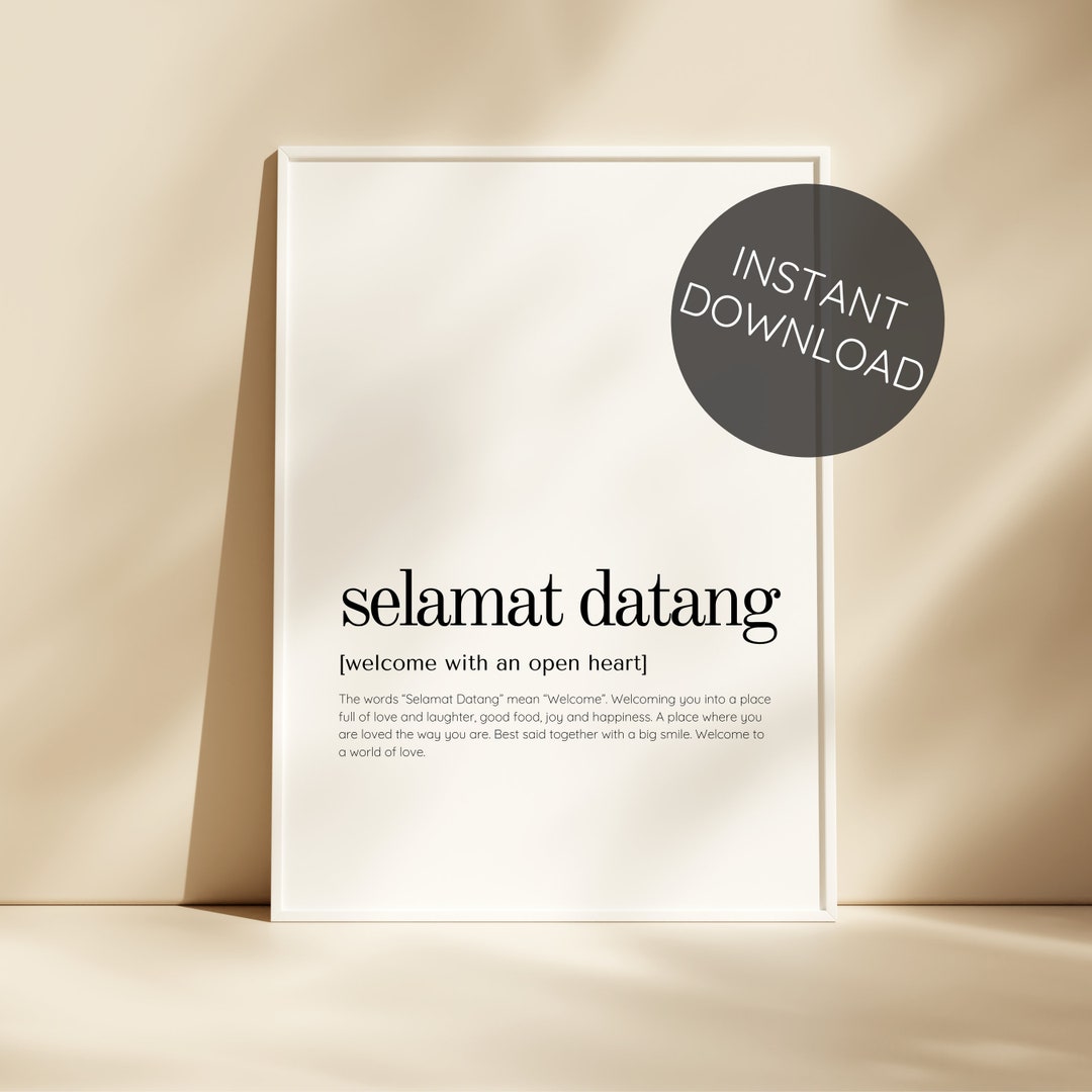 SELAMAT DATANG - Digital Download Bali Definition Poster Print, Artwork ...