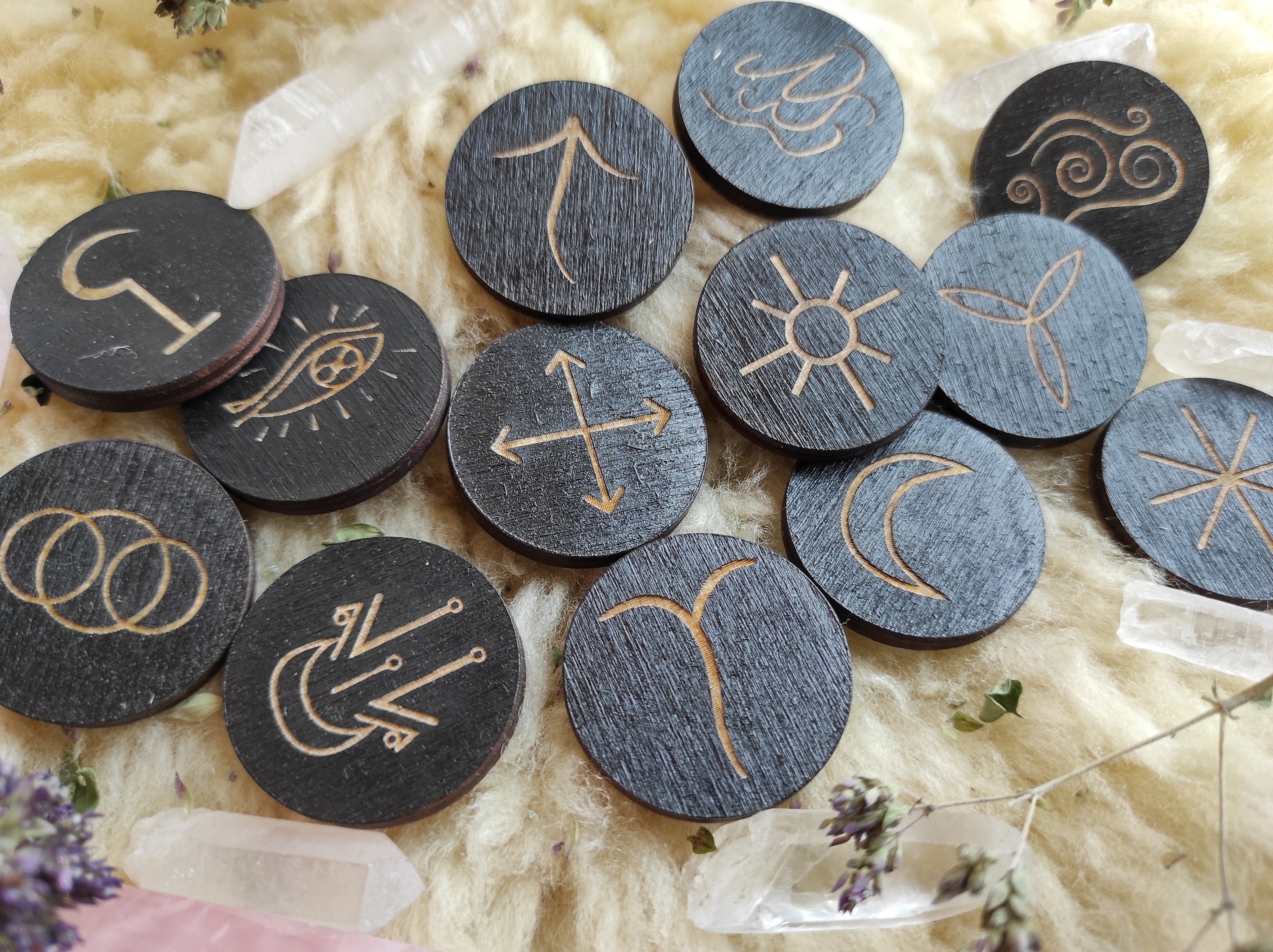 Witches Runes set Witchcraft runes from wooden handmade | Etsy