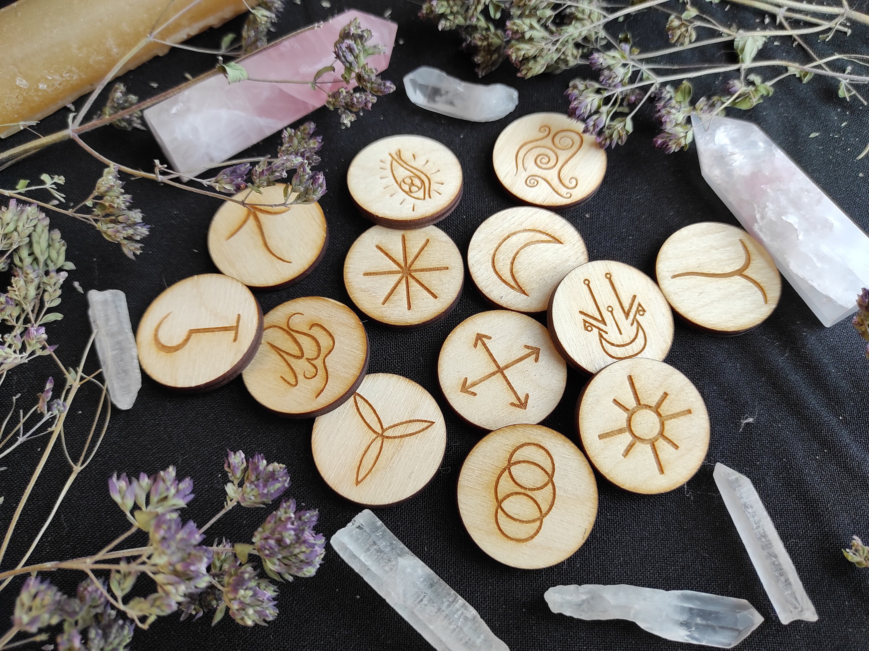Witches Runes set Witchcraft runes from wooden handmade | Etsy