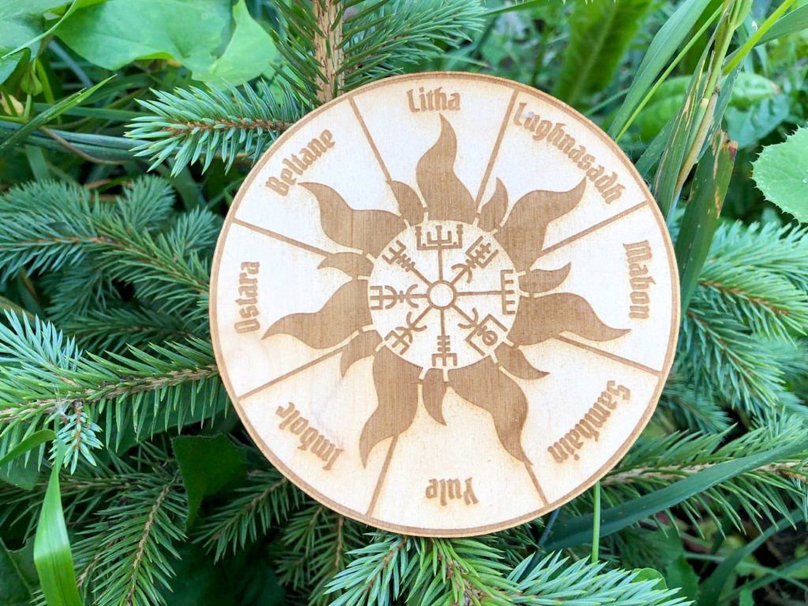 Wheel of the Year with norse viking compass pagan witch | Etsy
