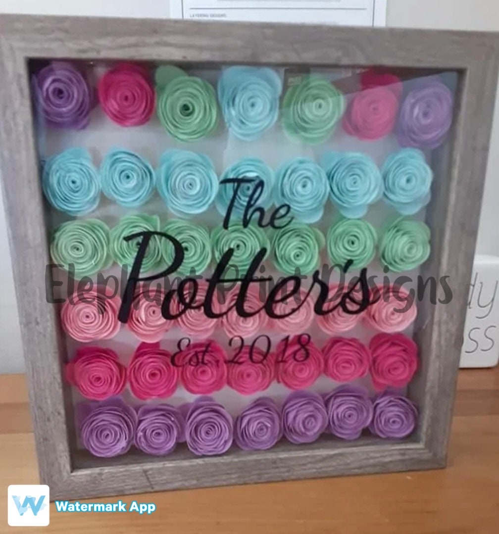 Family Name Shadow Box - Etsy