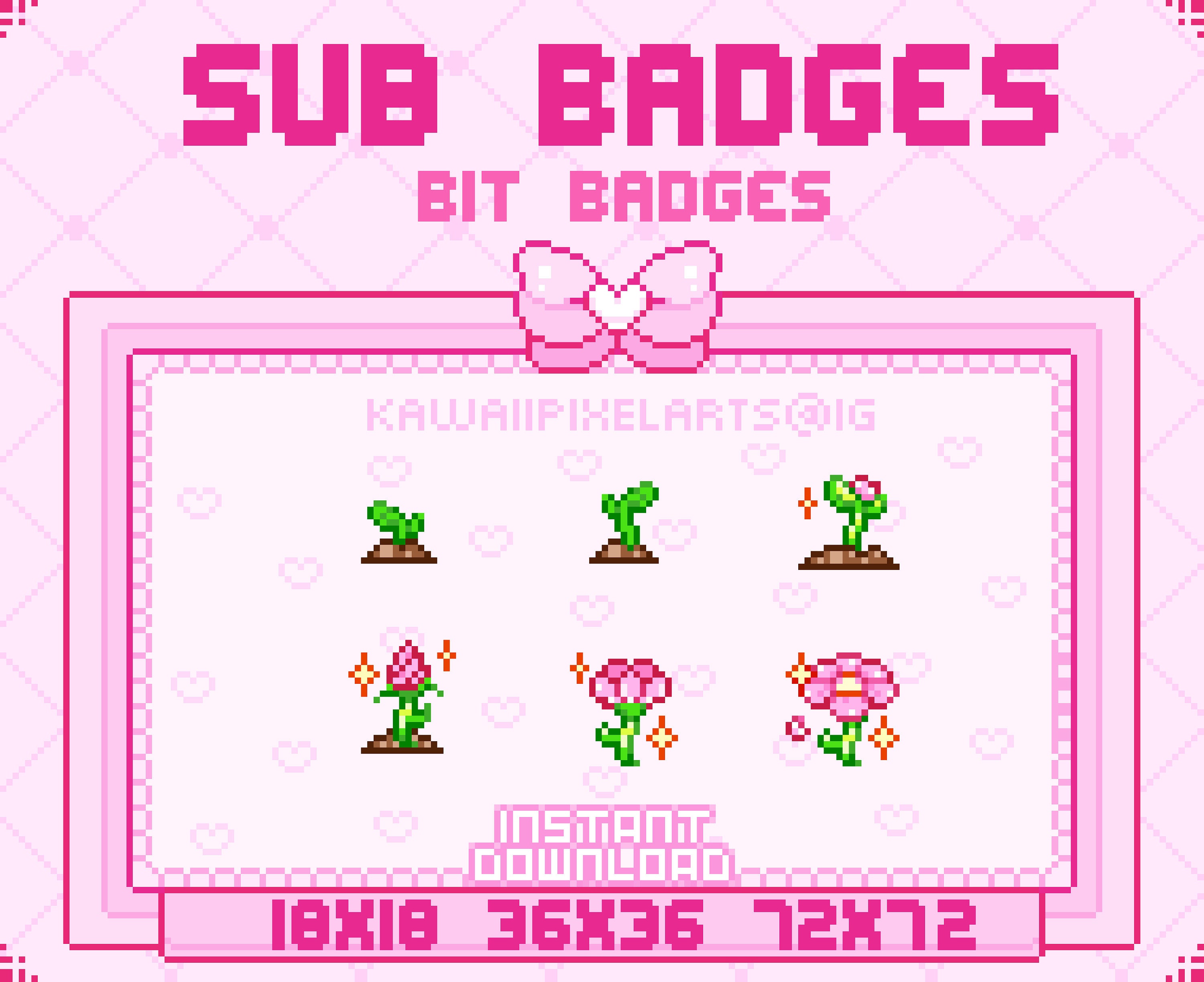 PIXEL Sub Badges / Ready to Use / INSTANT DOWNLOAD / Bit Badges / Sub ...