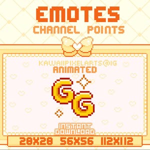 Animated GG Emote for Twitch | Pixel Art Good Game Emote | Cute ...
