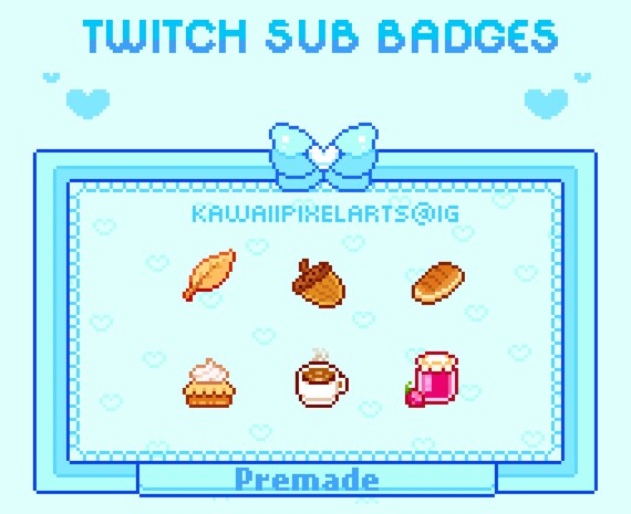 Twitch Sub Badges Food / Bit Badges / Food Sub Badges / | Etsy