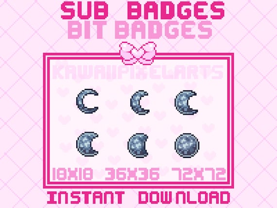 PIXEL Sub Badges / Ready to Use / INSTANT DOWNLOAD / Bit - Etsy