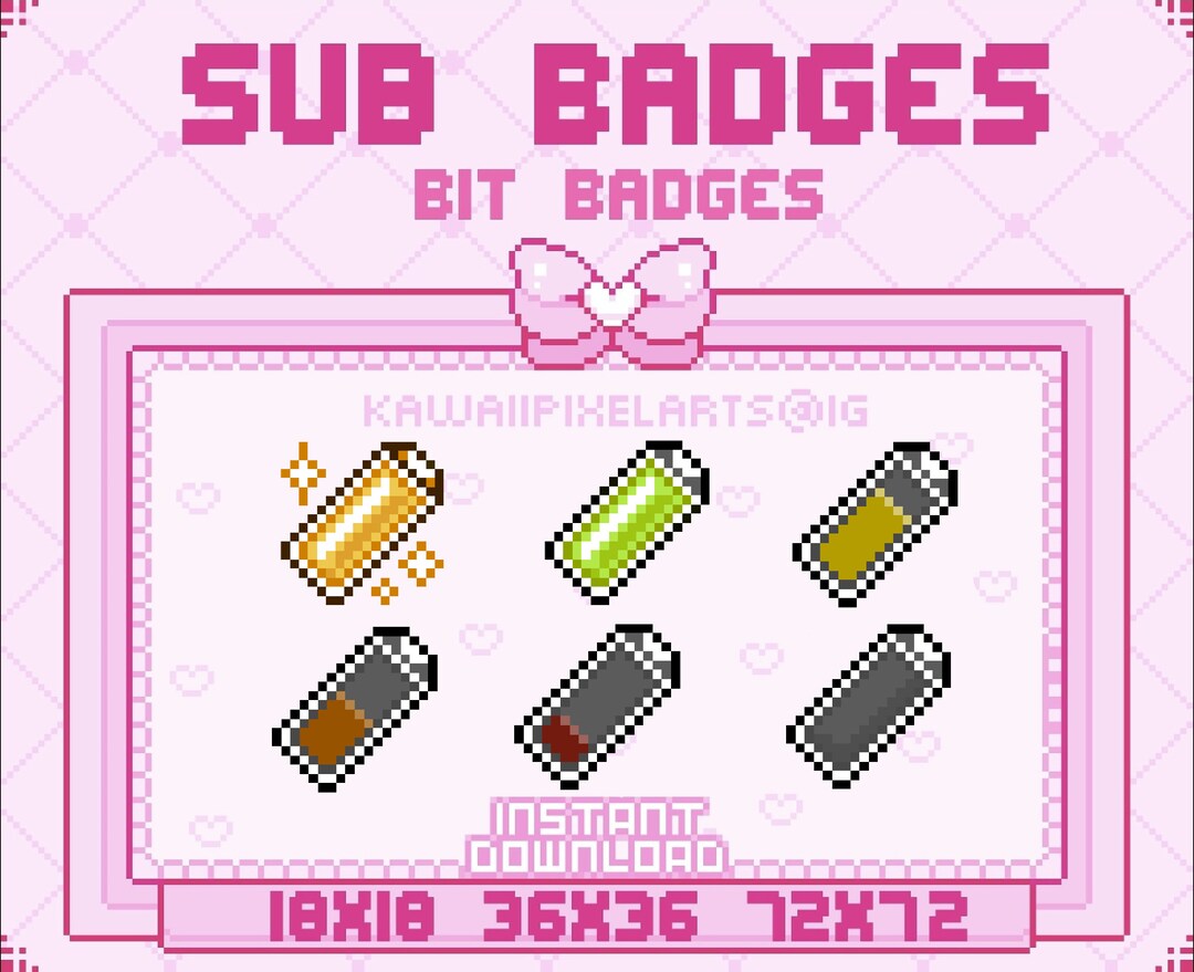 Energy Battery Sub Badges for Twitch in a Pixel Style - Etsy