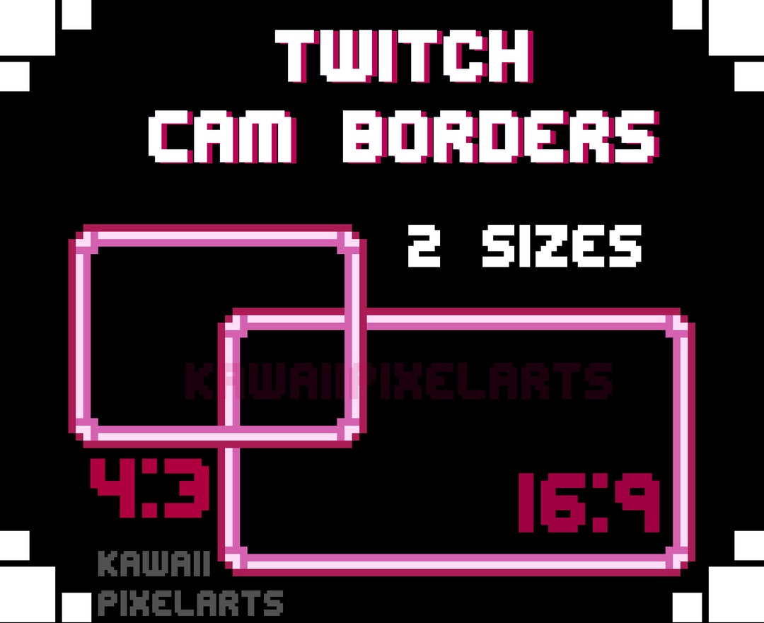 Twitch Camera Overlay Decoration Flair | Pixel | Pink | Neon 8bit ...
