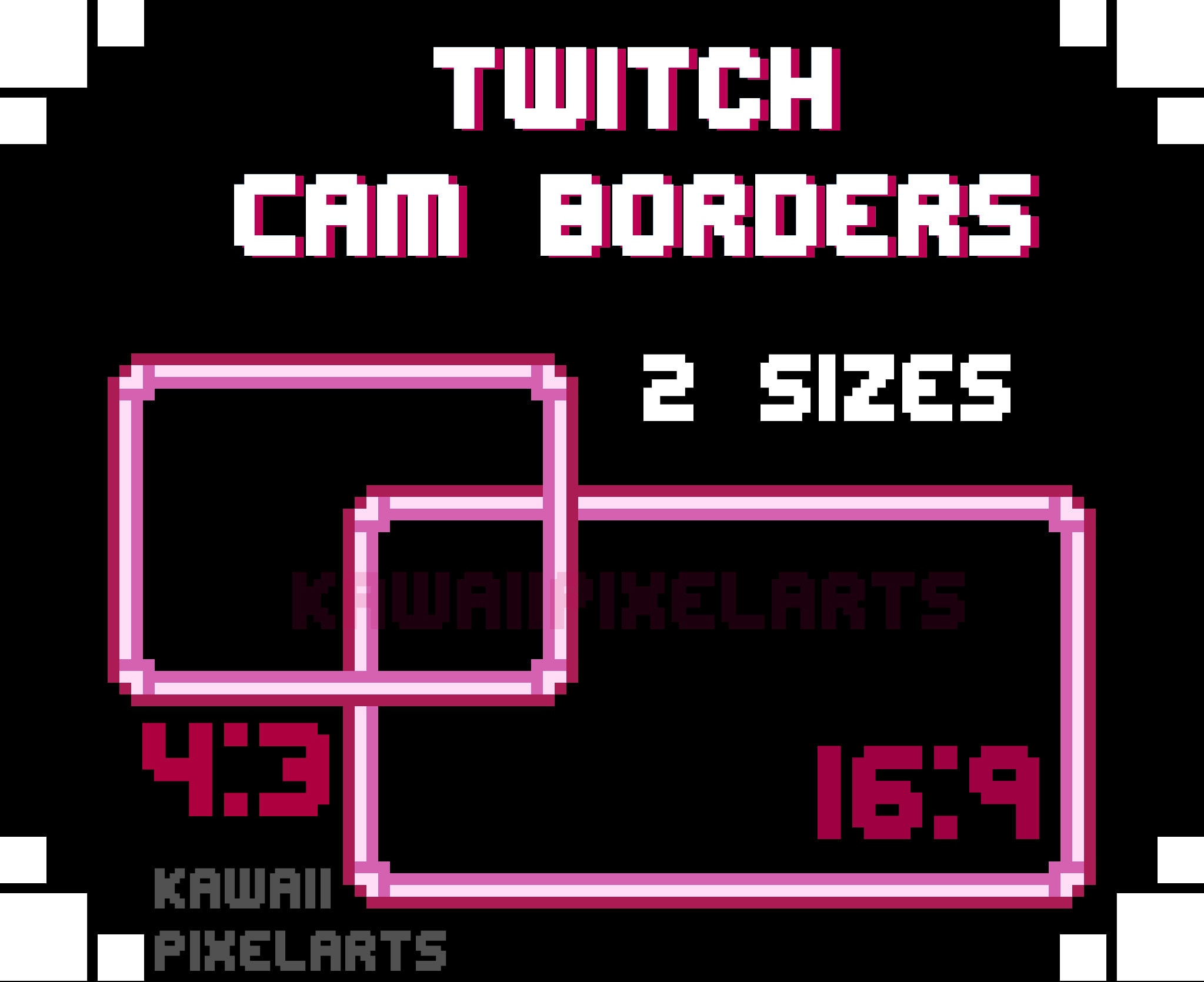 Twitch Camera Overlay Decoration Flair | Pixel | Pink | Neon 8bit ...
