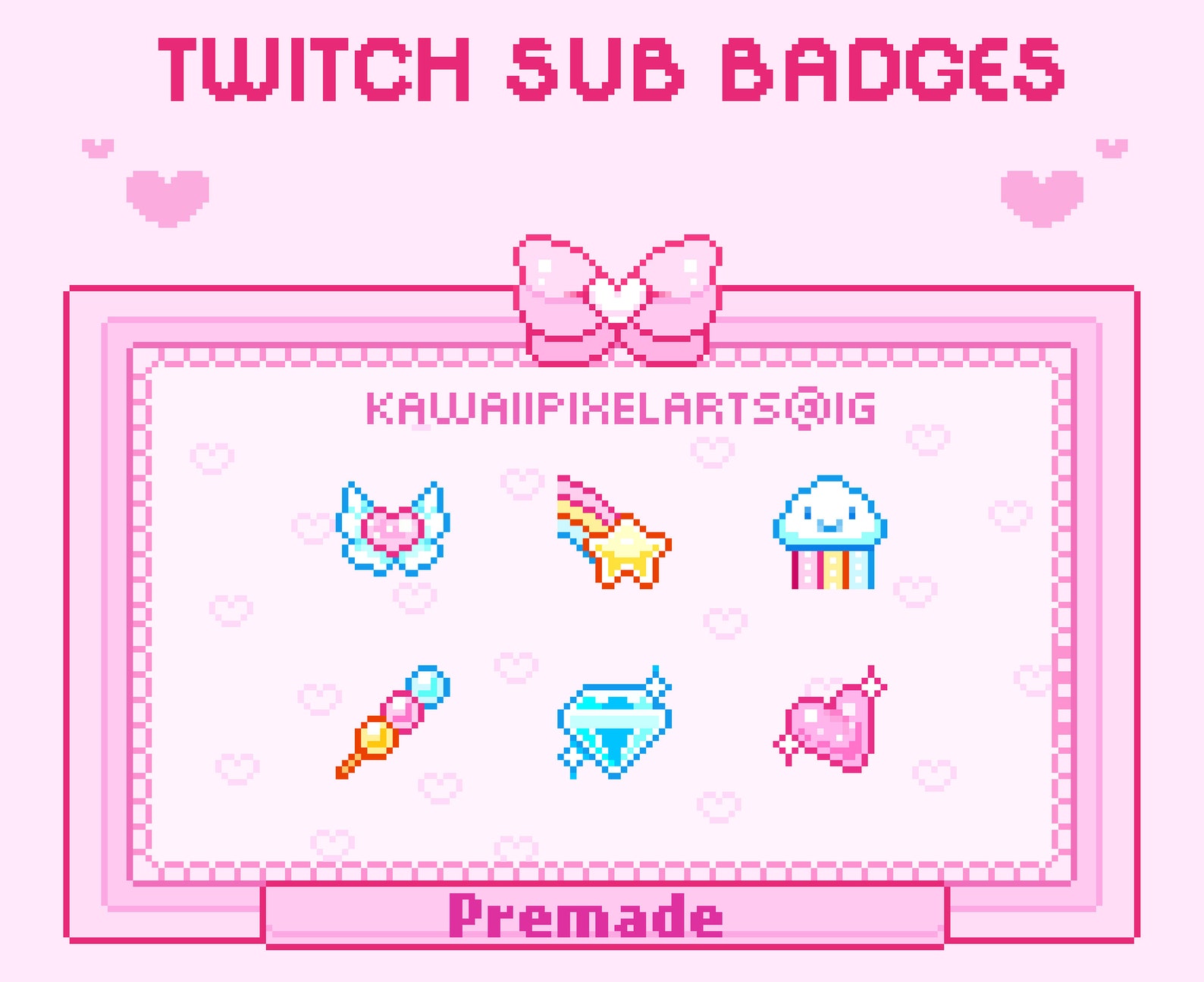 PIXEL sub badges / ready to use / INSTANT DOWNLOAD / bit | Etsy
