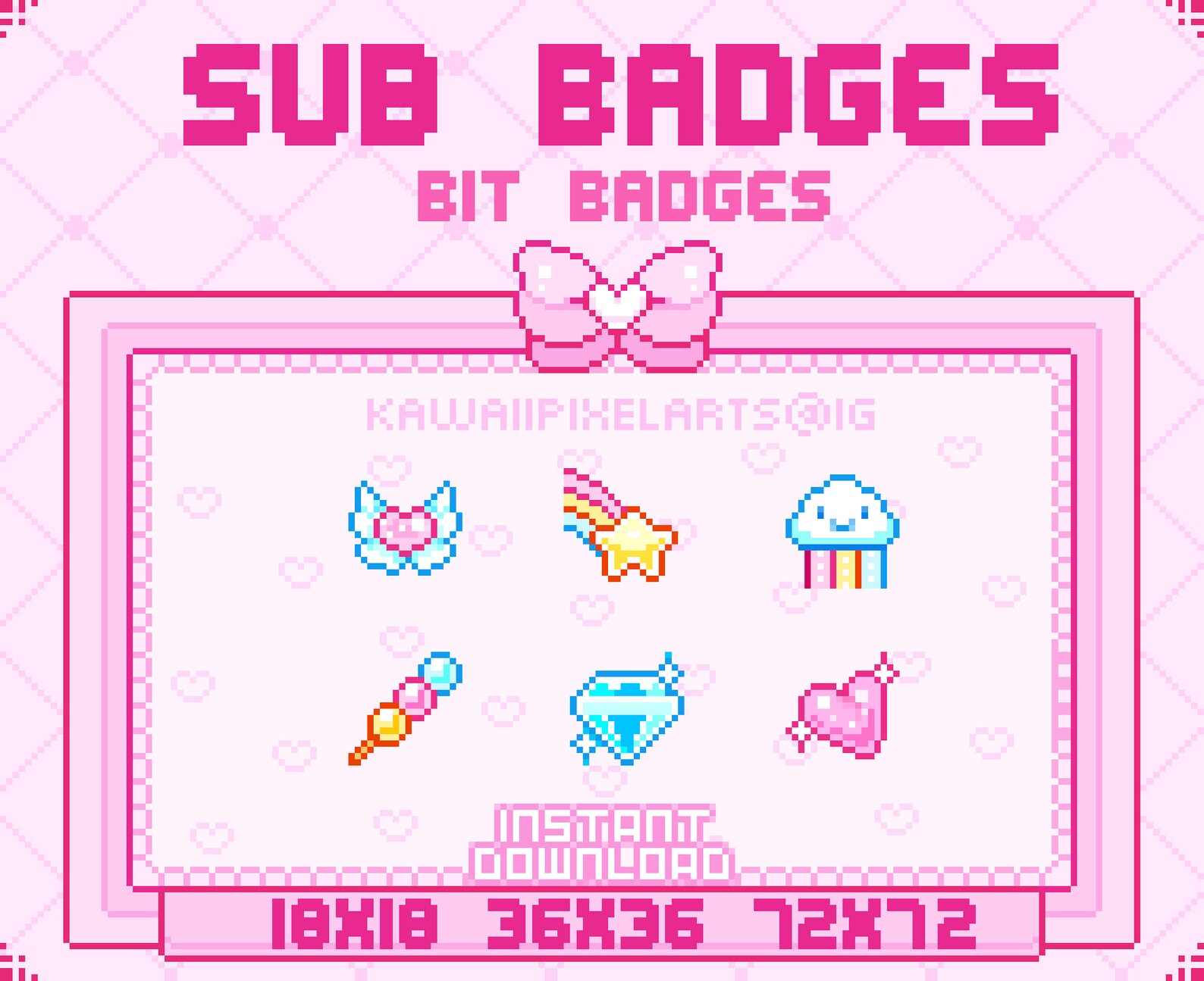 PIXEL Sub Badges / Ready to Use / INSTANT DOWNLOAD / Bit - Etsy