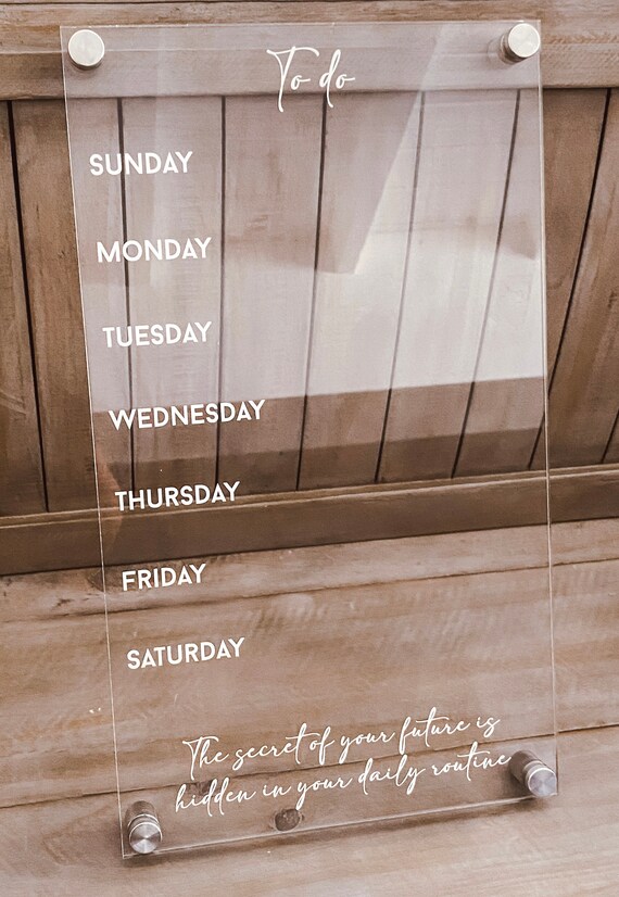 To Do List Custom Dry Erase Acrylic to Do List | Etsy