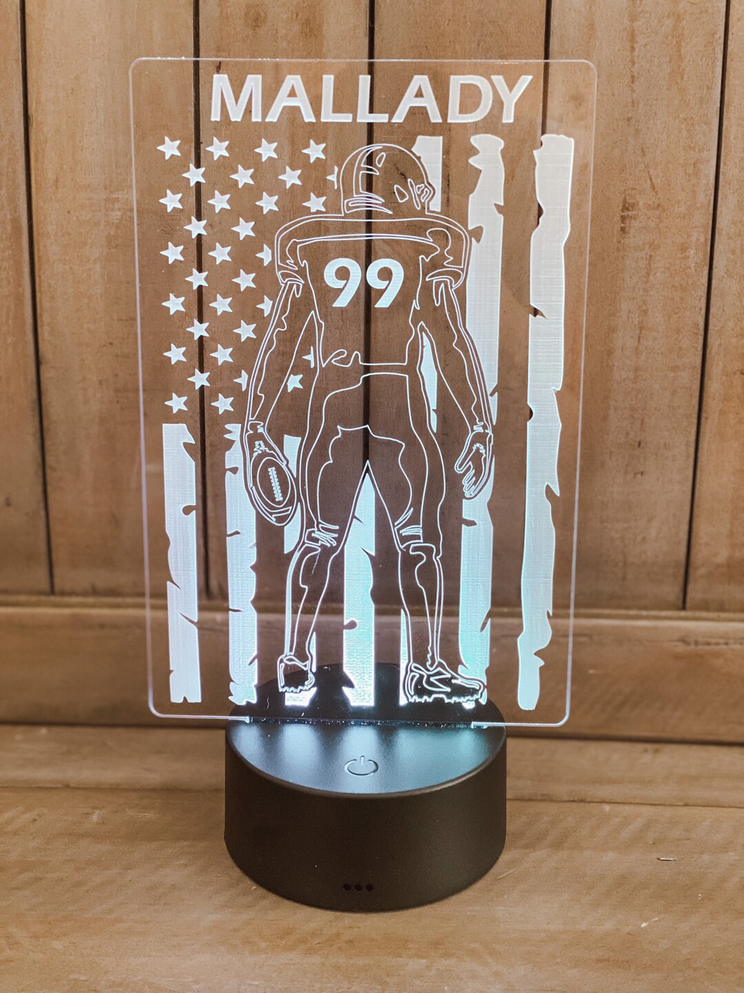 Personalized Football Acrylic LED Gift Night Light - Etsy