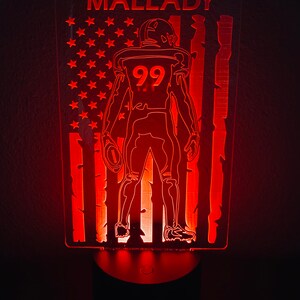 Personalized Football Acrylic LED Gift Night Light - Etsy