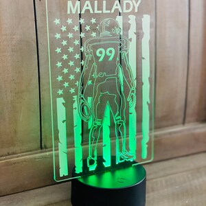 Personalized Football Acrylic LED Gift Night Light - Etsy