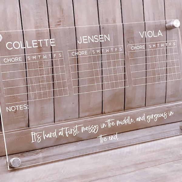 Acrylic Chore Chart - Etsy