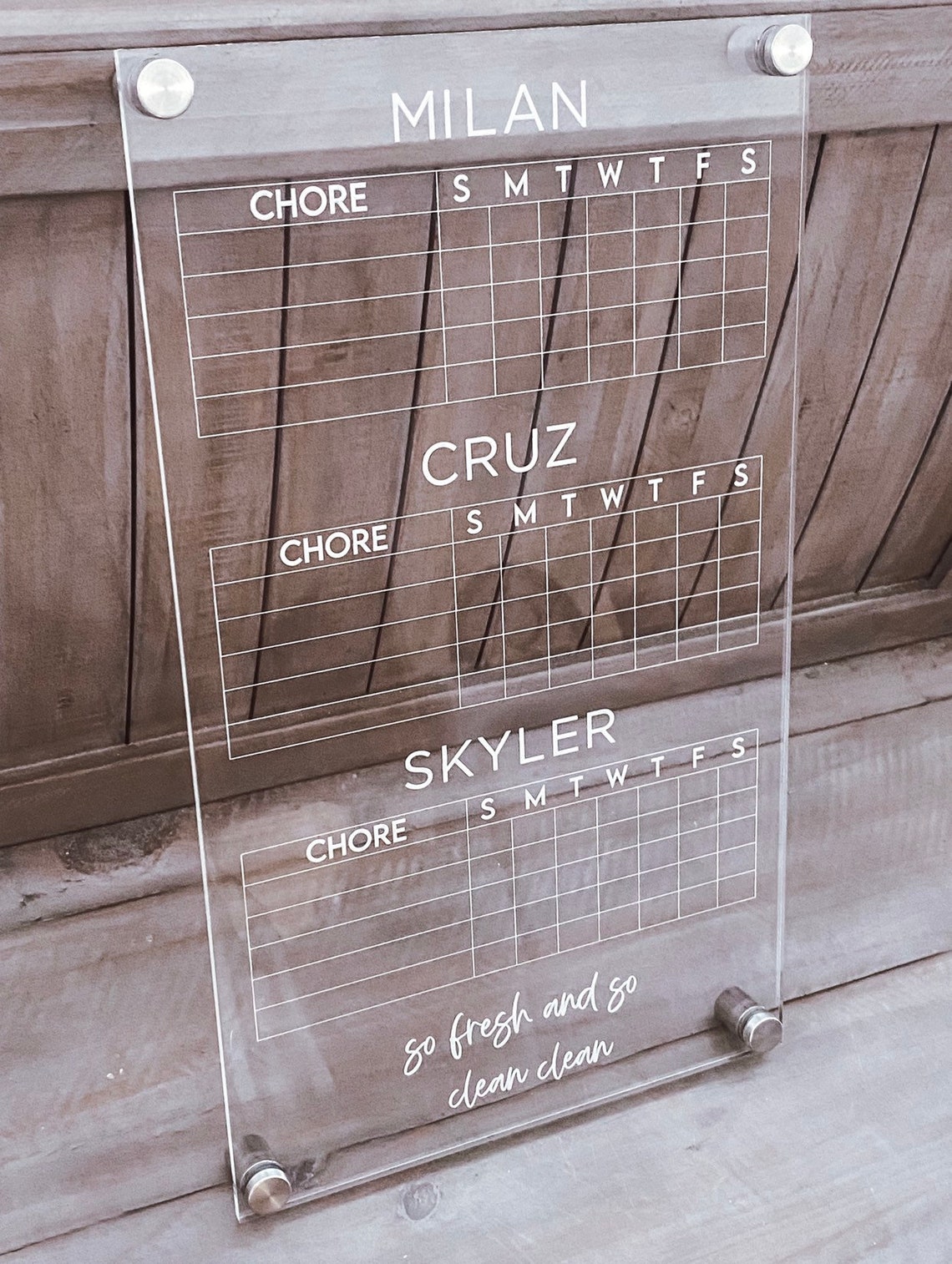 Personalized Acrylic Chore Chart Dry Erase Board - Etsy