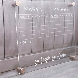 Personalized Acrylic Chore Chart Dry Erase Board - Etsy